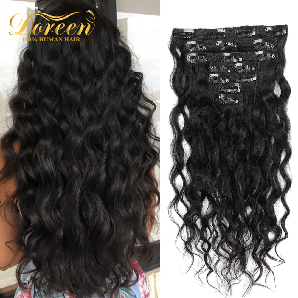 Natural Hair Extensions Clip Curly Hair Human Hair - 120g 140g Real ...