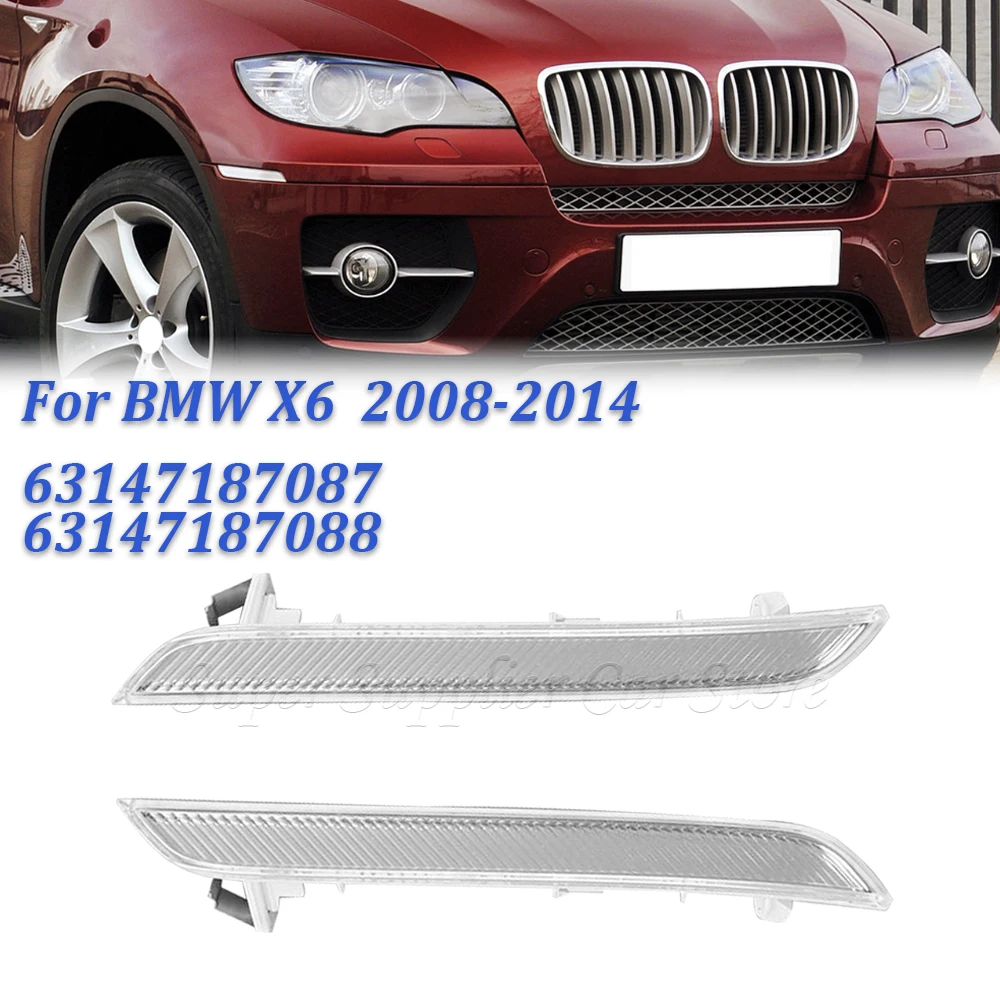 New Front Bumper Side Marker Reflector Lights Clear White 1/2 pcs For ...
