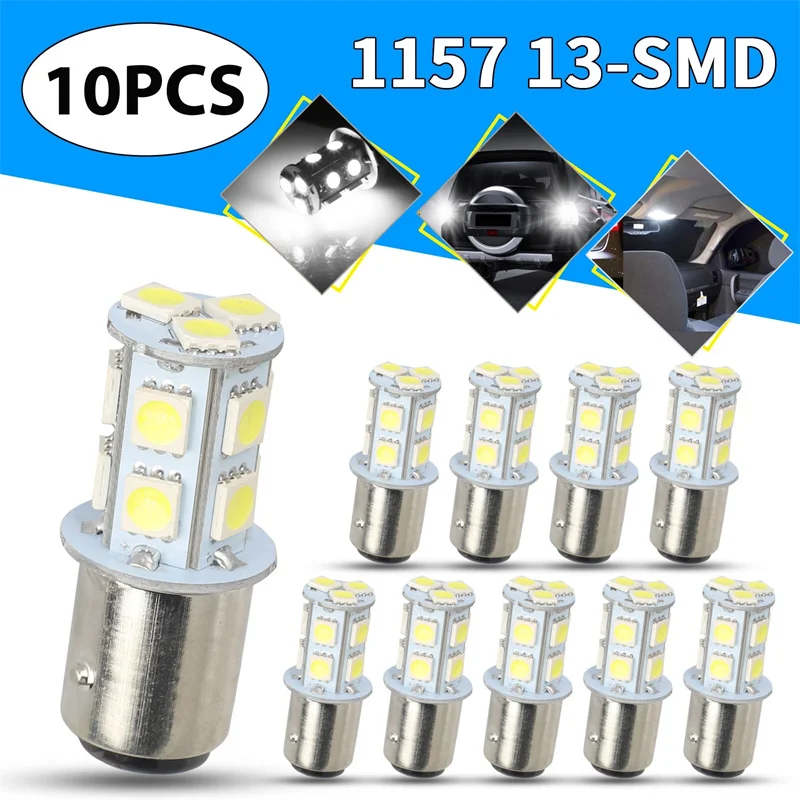 10Pcs 1157 BAY15D P21/5W Car LED Bulb - Brake Stop Tail Reverse Turn ...