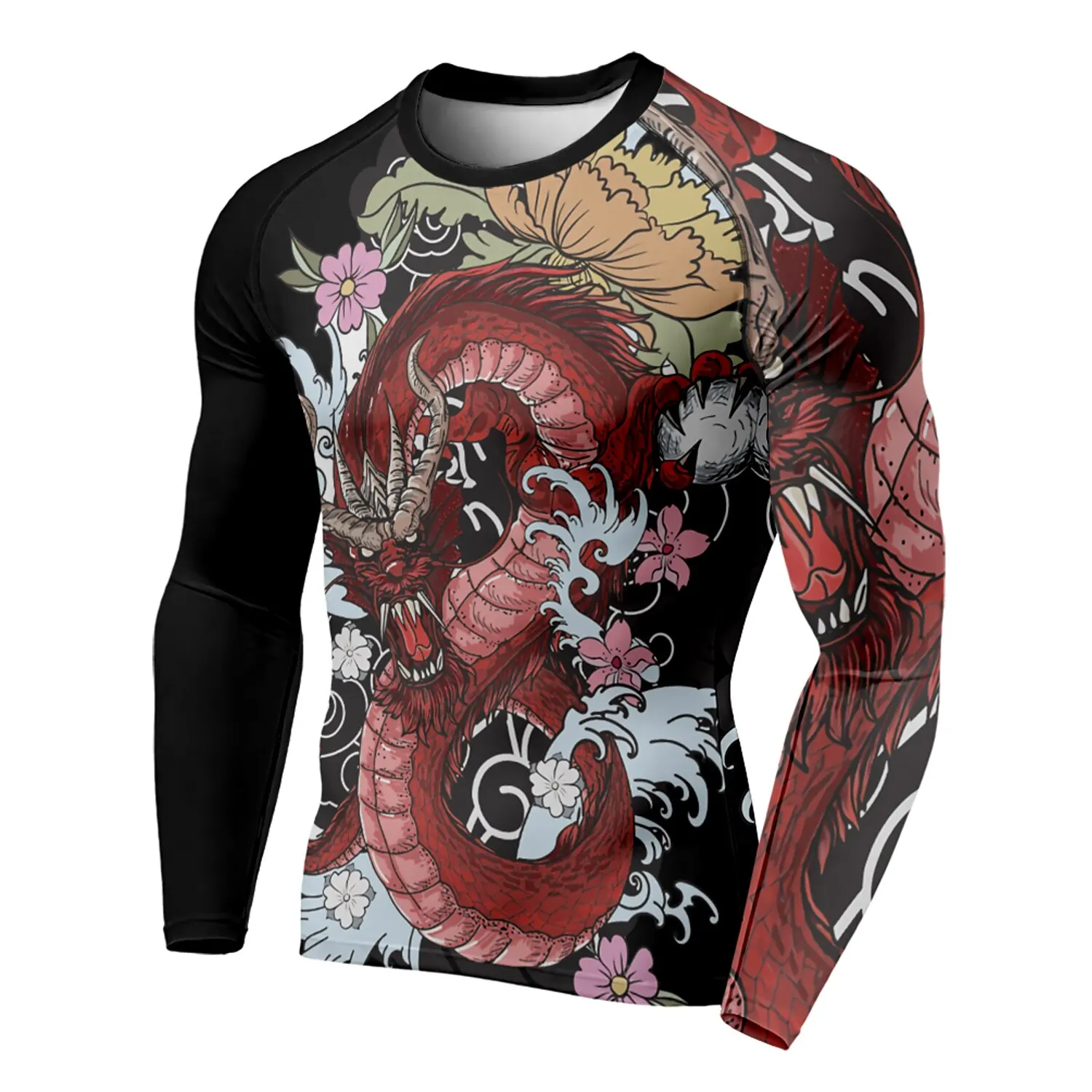 Long Sleeve T Shirt Man 3D Printed Dragon Pattern 3D Printing Autumn ...