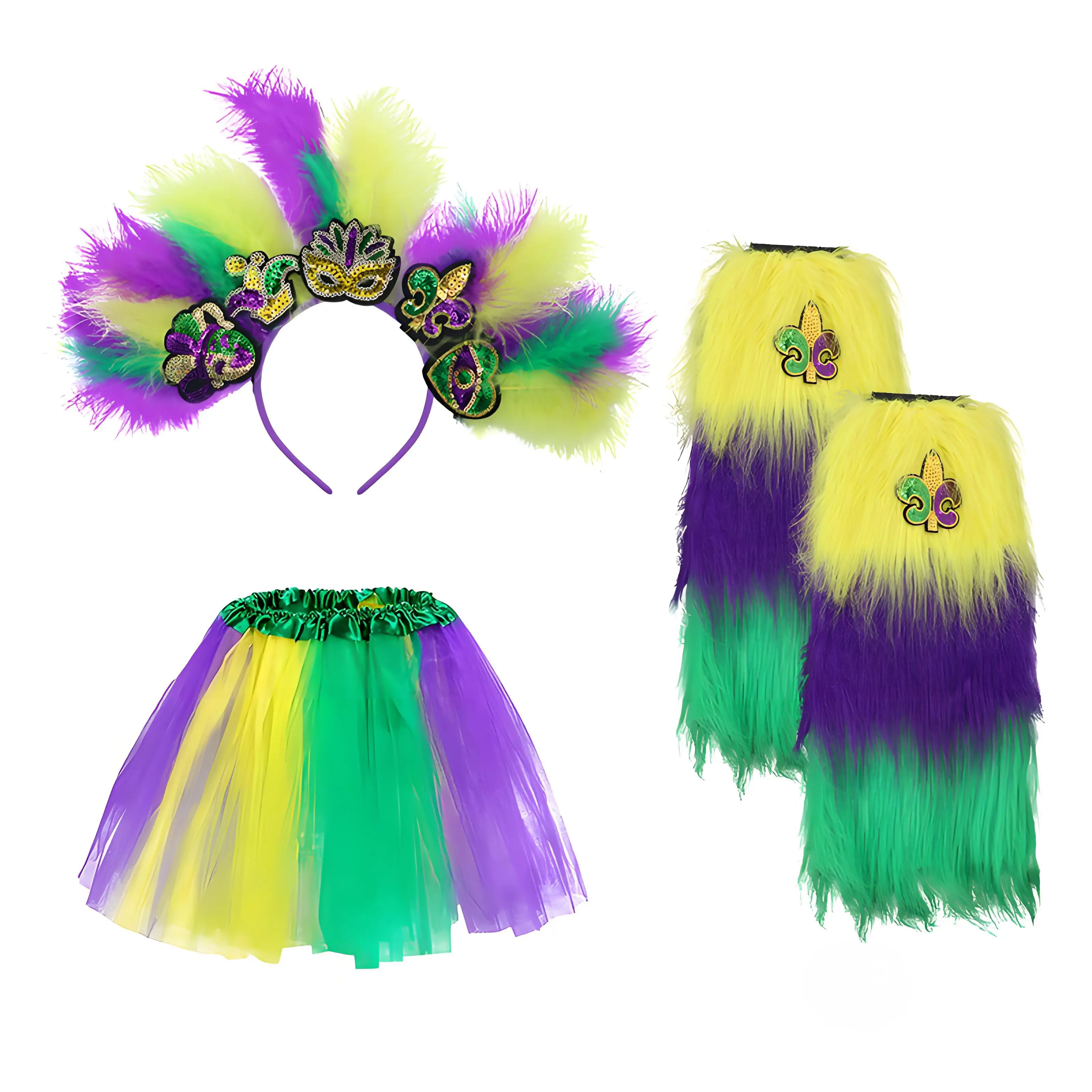 Ensemble d'accessoires de costume de Mardi Gras pour femme : Jupe tutu ...