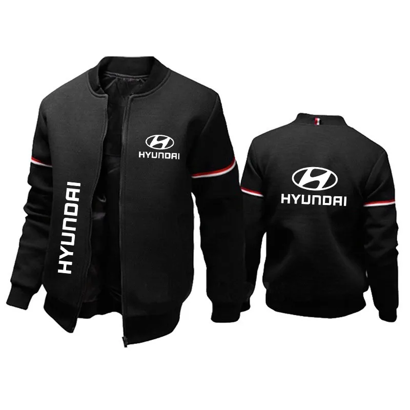 Autumn Men's Sportswear Striped Men's Jacket Hyundai Car Logo Print ...