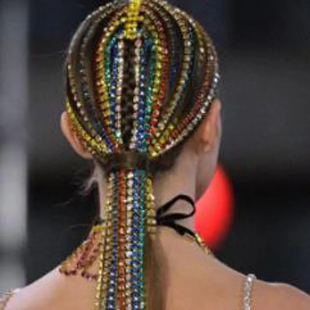 Fashion Rhinestone Chain Hair Oin Accessories For Women Indian Bridal ...