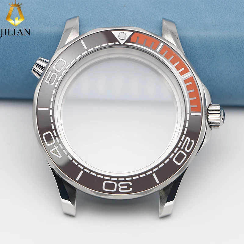 42mm-Seamaster-300-Case-NH35-Stainless-Steel-Glass-Waterproof-Silver ...