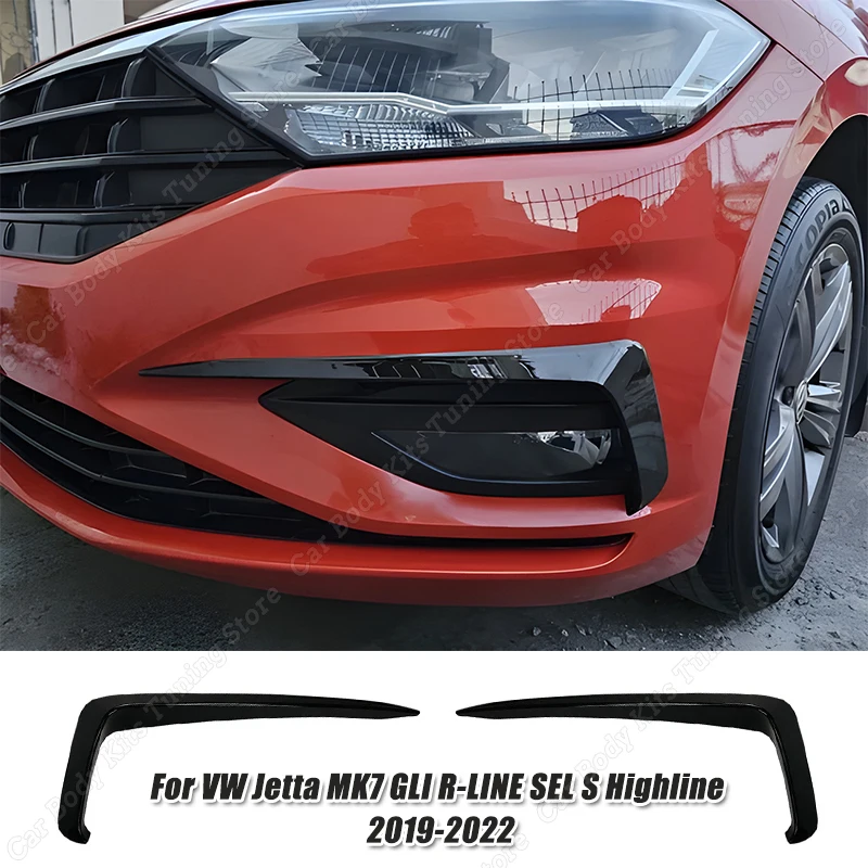 For-Volkswagen-VW-JETTA-MK7-ABS-Glossy-Black-Front-Bumper-Fog-Light ...