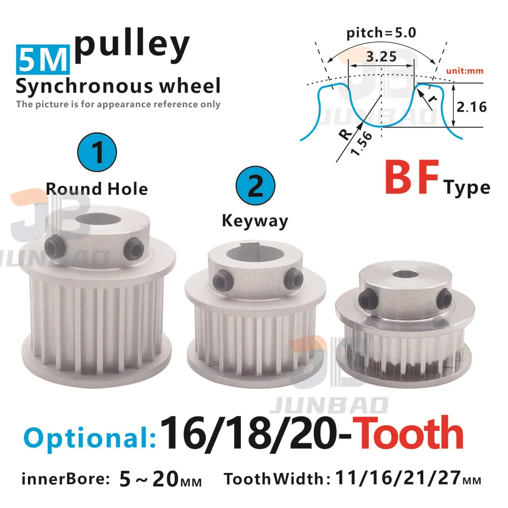 5M Timing Pulley 16T 18T 20T Aluminum Alloy Synchronous Wheel - High ...