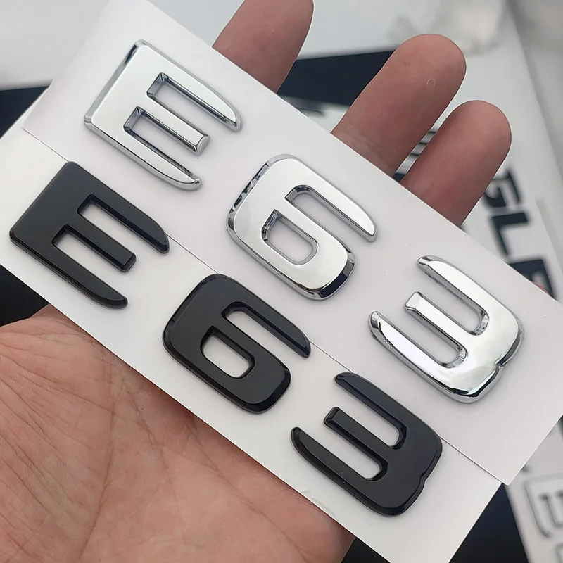 3D-ABS-Glossy-Black-Chrome-Letters-For-Car-Rear-Trunk-E63-Emblem-Badge ...