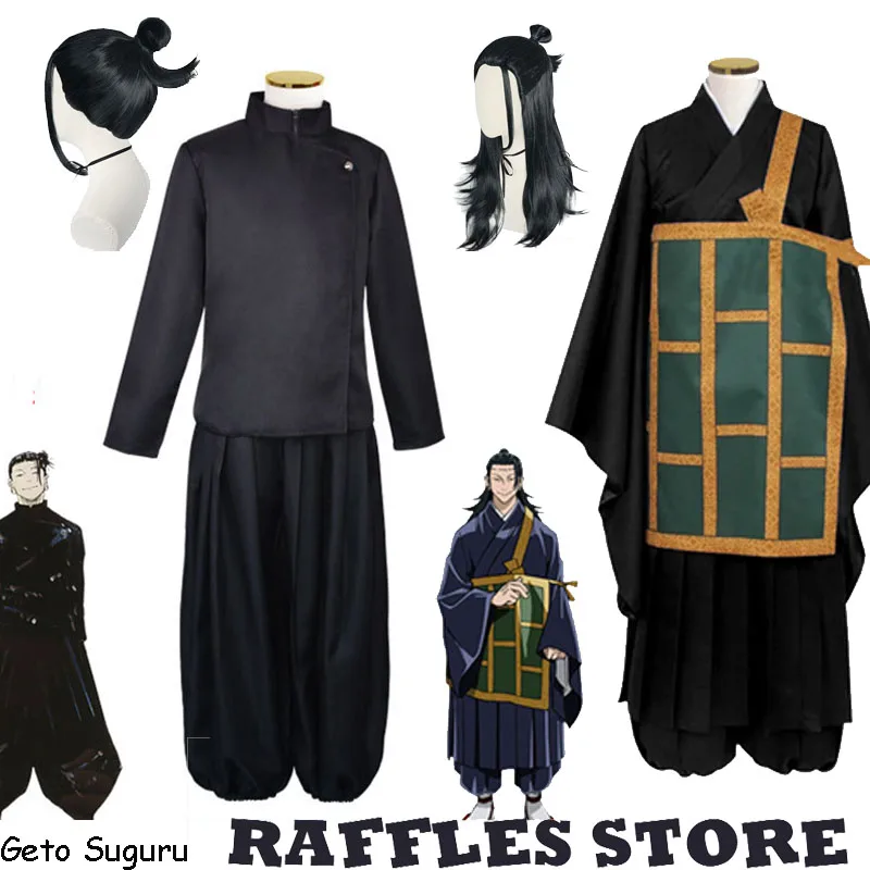 Anime-Jujutsu-Kaisen-Geto-Suguru-Geto-Cosplay-Costume-Wig-Kimono-Black ...