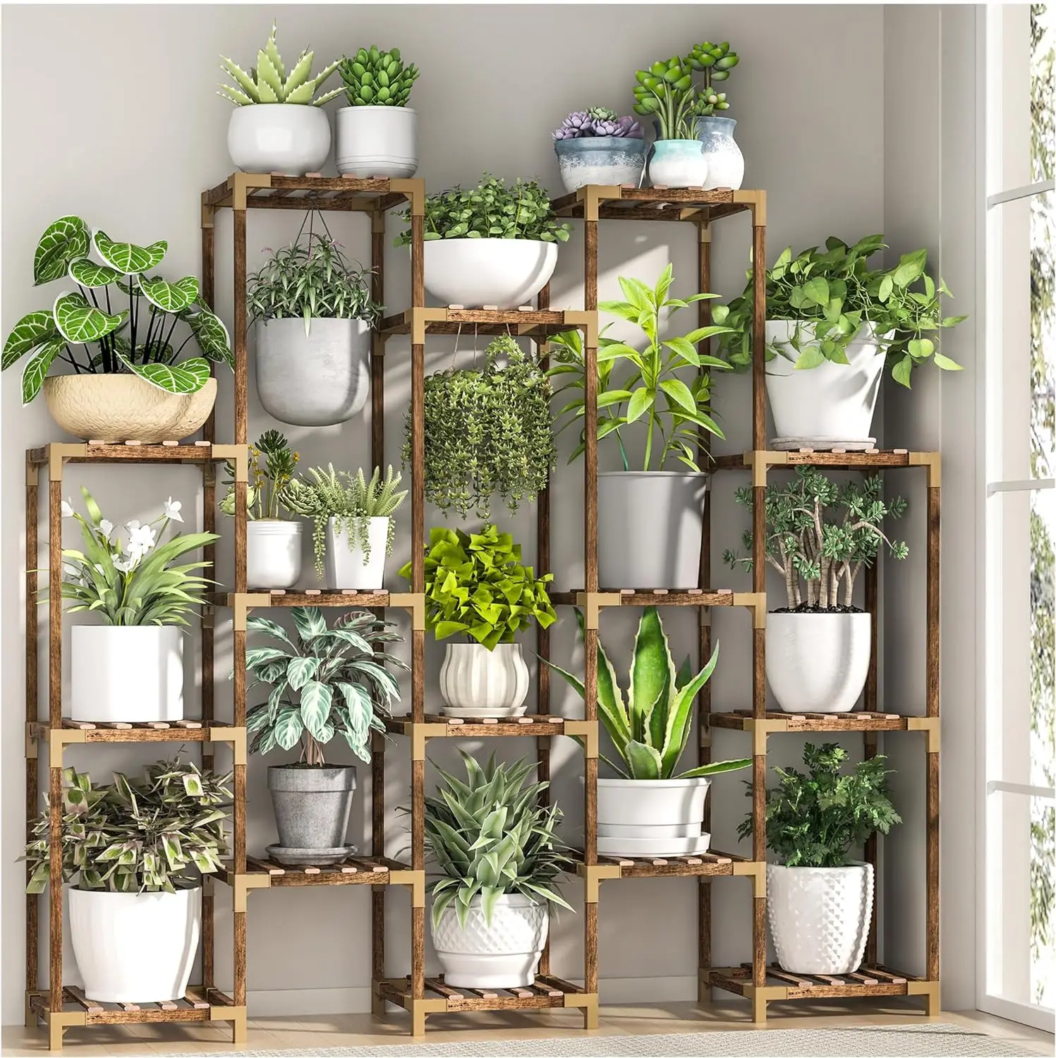17-Tier-Large-Plant-Stand-Indoor-Outdoor-Tall-Plant-Shelf-Rack-for ...