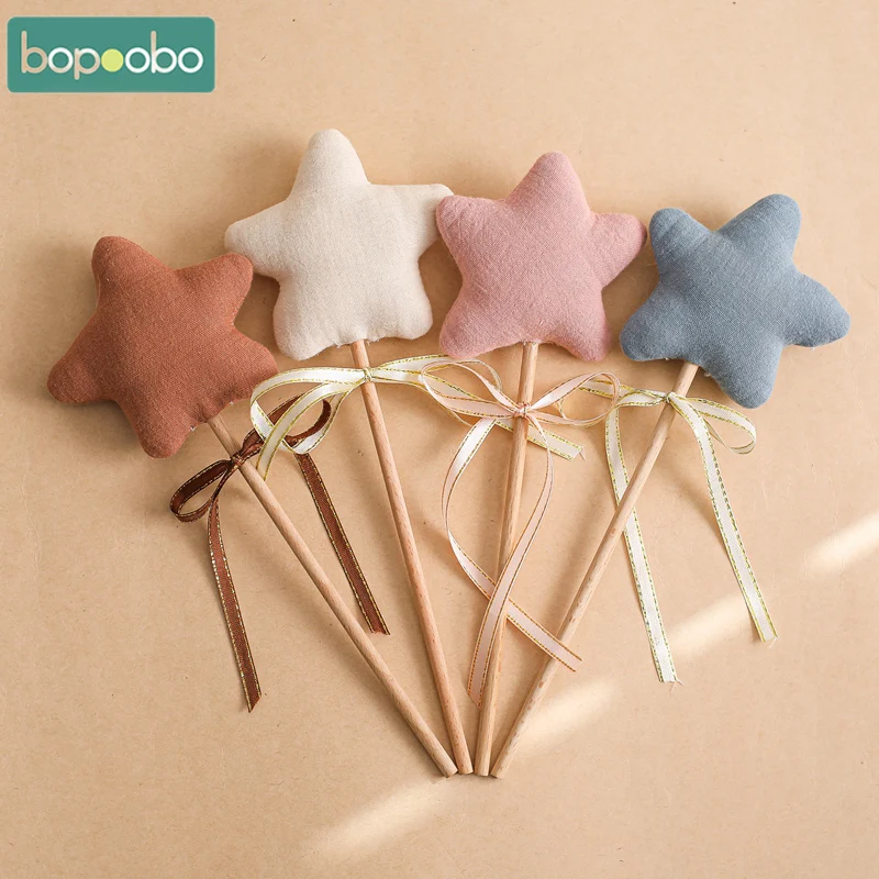 1PC Baby Rattle Toy Beech Wooden Star Wooden Magic Wand Wood Teething ...
