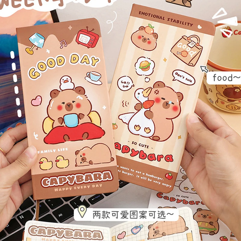 80-Sheets-Capybara-Cartoon-Checkered-Notebook-Journals-for-Scrapbooking ...