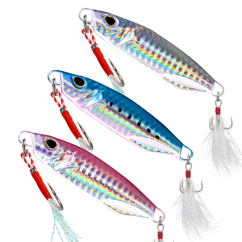 Metal Cast Jig Spoon Lure 20G 30G Artificial Bait Shore Slow Jigging ...
