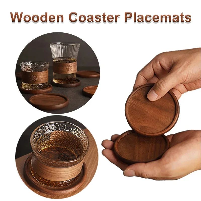 1PC-Wooden-Coaster-Placemats-Walnut-Wood-Tea-Cup-Pad-Heat-Resistant ...