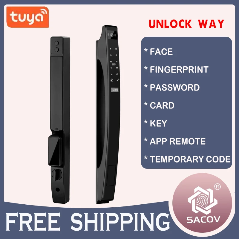 TUYA-App-Waterproof-Sliding-Door-Smart-Lock-Aleax-Face-Fingerprint ...