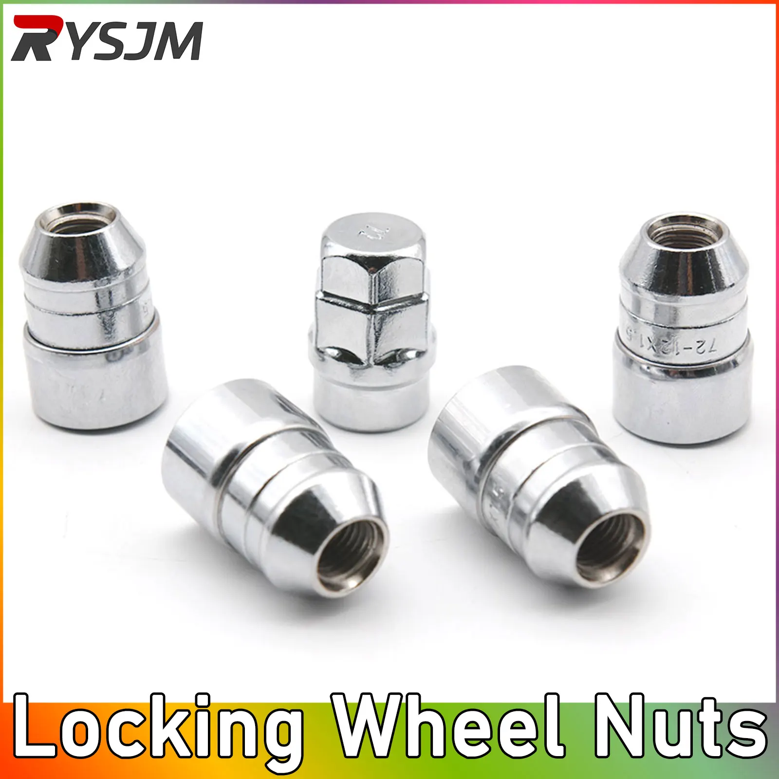 4Pcs M12 X 1.5 Locking Wheel Nuts Tapered Key Anti-theft Tire Locks ...
