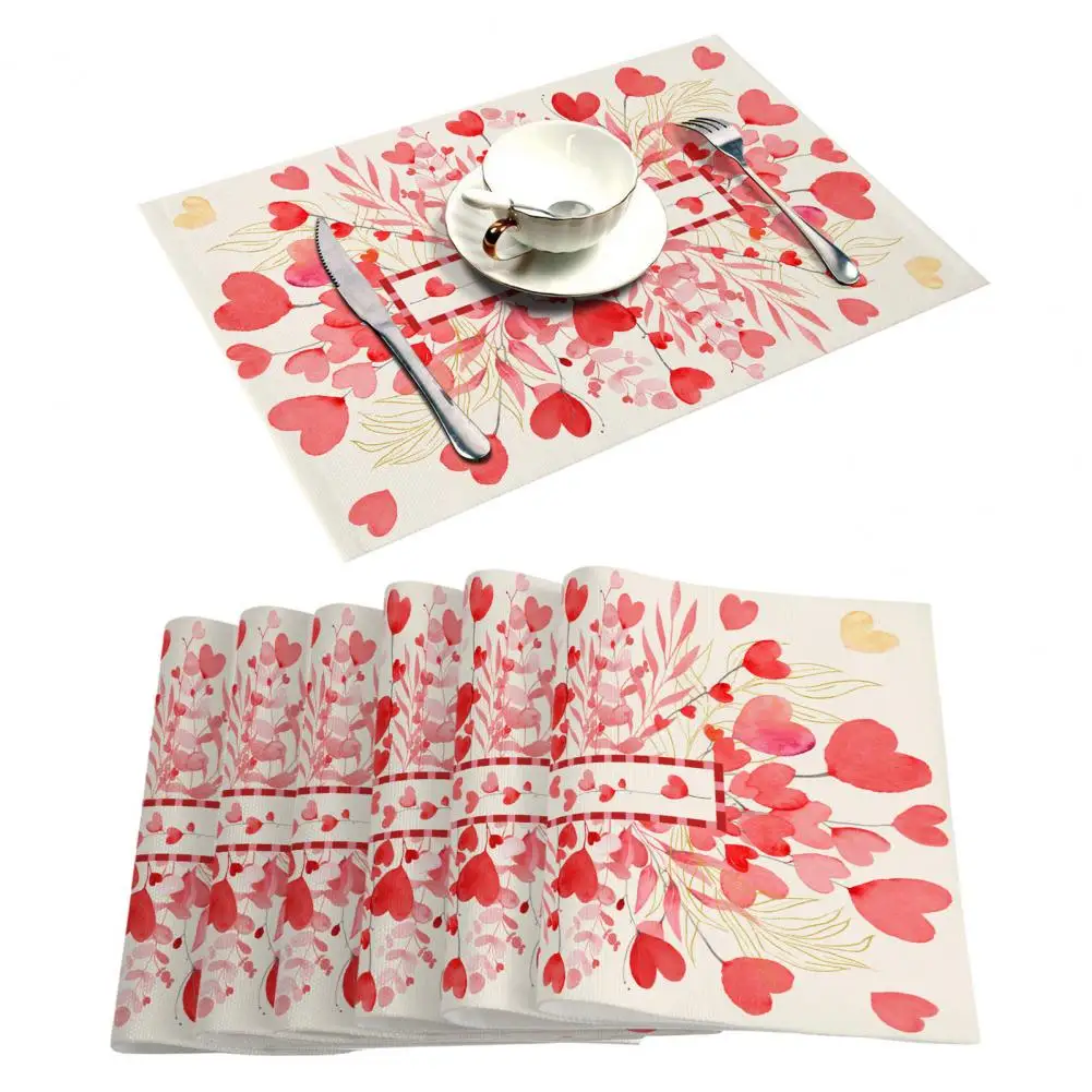 Dining-Table-Decoration-Valentine-s-Day-Placemat-Set-Romantic-Heart ...