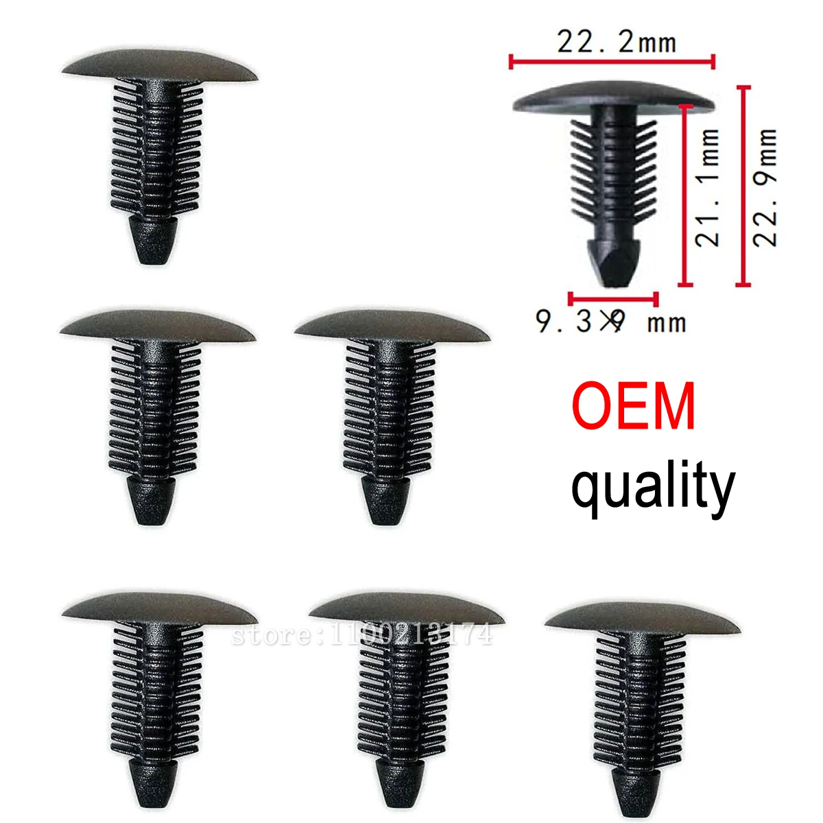 100/500x Oem Black Plastic Clips For Fiat 22mm X 22mm Fir Tree Trim ...
