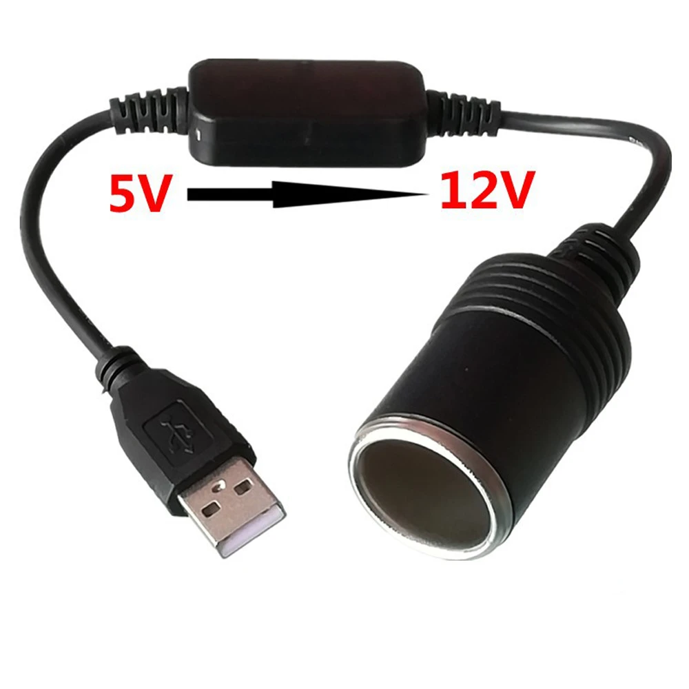 Car Cigarette Lighter Socket Usb 5v To 12v Power Bank Light Adapter Gps Socket Male Wired ...