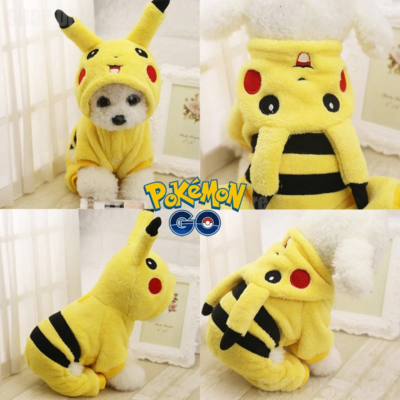 Sudadera-con-capucha-de-lana-de-Pok-mon-Pikachu-para-Perro-Ropa-de ...