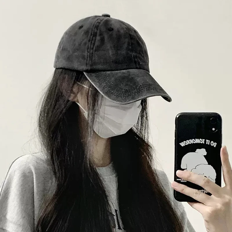 Girls Hiding Face Wearing Cap