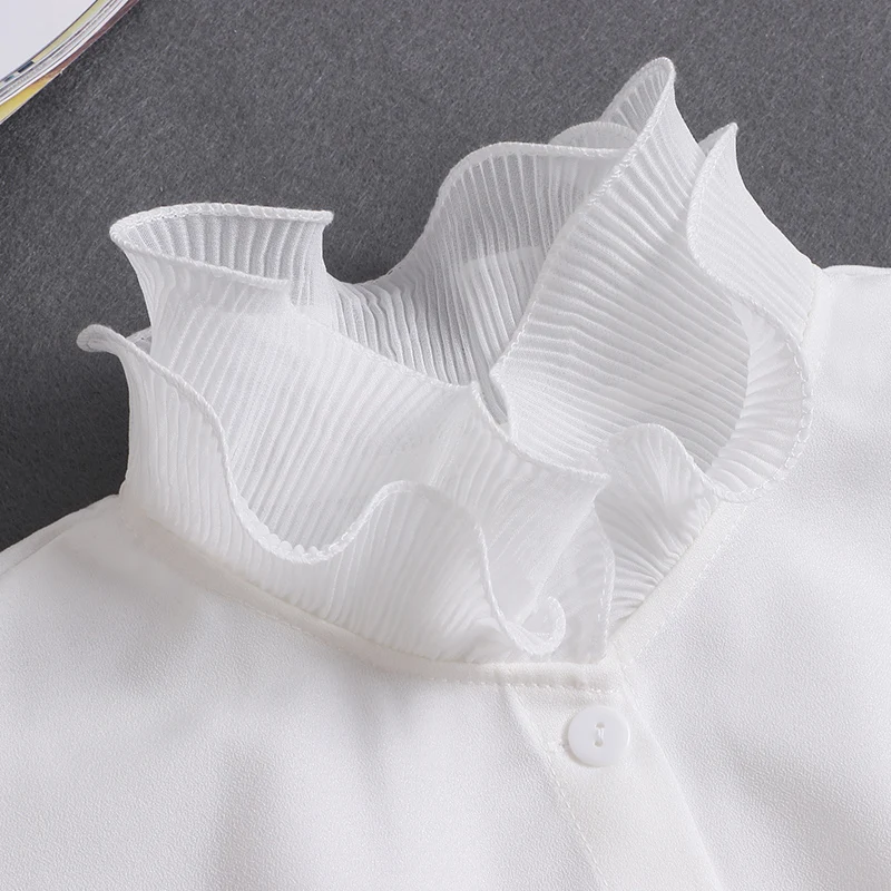 Women-Black-White-Ruffles-Lace-Fake-Collar-Vintage-Shirt-Detachable ...
