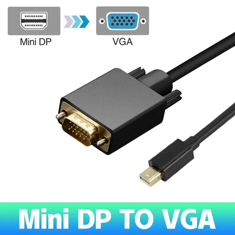 Mini-Displayport-To-VGA-Cable-1080p-Mini-DP-Male-to-VGA-Male-Adapter ...
