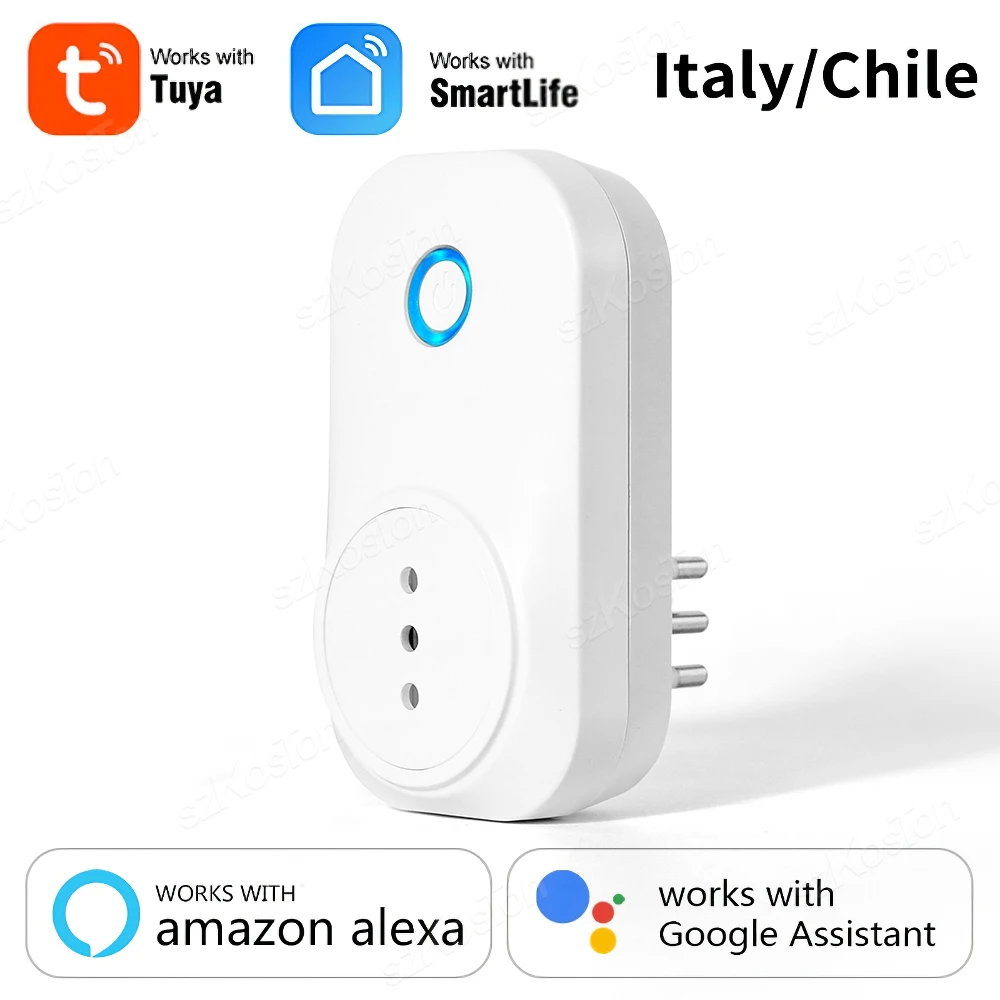 Italy-Chile-Tuya-Smart-Plug-WiFi-Socket-16A-Power-Monitor-Timing ...