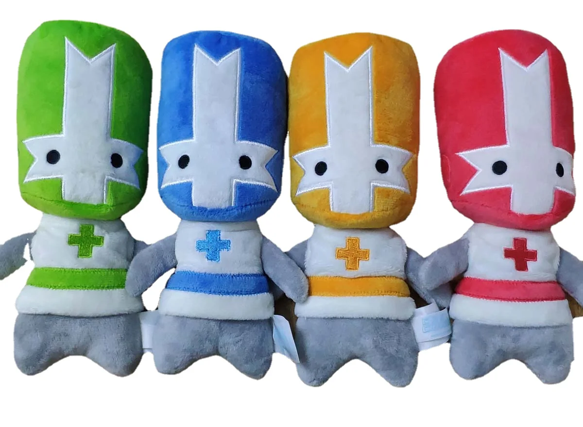 Castle Crashers Plush Toy, vermelho, laranja, Stuffed Knight, novo, 20cm