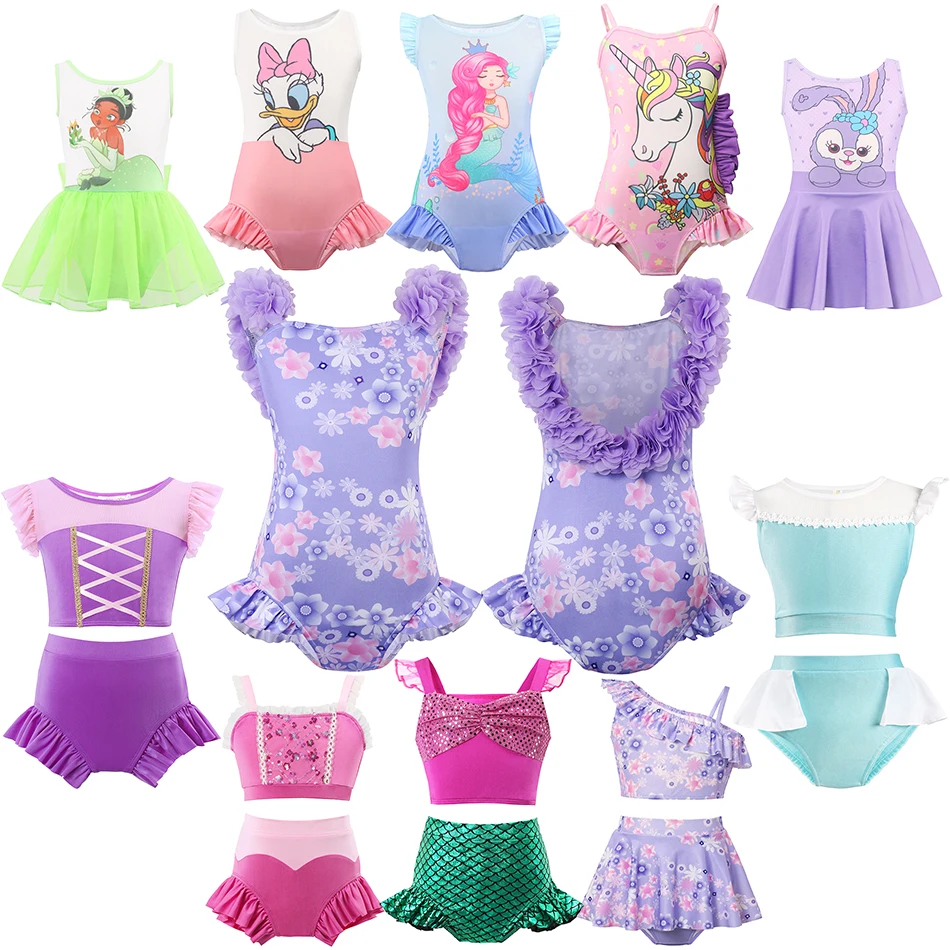 2024-Princess-Girls-Swimwear-One-Two-Pieces-Swimsuit-Cartoon-Printing ...