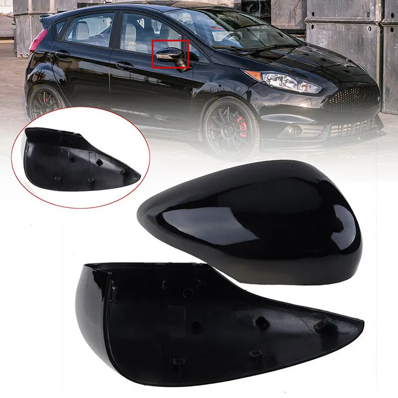 Left-Right-Gloss-Black-Rearview-Side-View-Mirror-Replacement-Cover-Caps ...