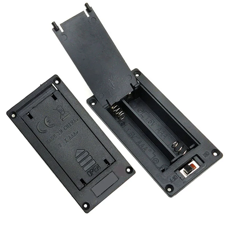 1pcs-2-AAA-battery-box-with-two-embedded-covers-and-switch-flip-covers ...