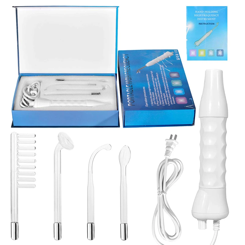 Portable High Frequency Facial Therapy Wand Handheld Electric Face Skin ...