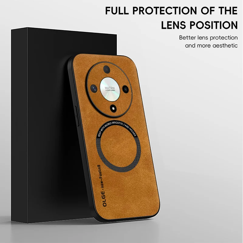 Luxury-Leather-Matte-Magnetic-Case-For-Honor-Magic-6-Lite-5-Pro-200-Pro ...