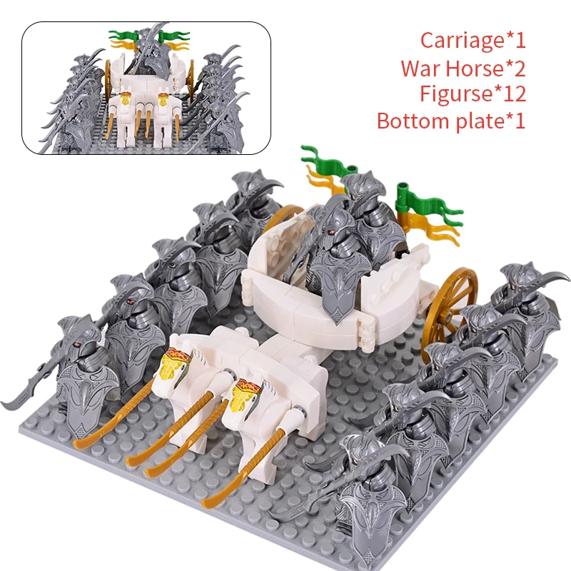 Movie Medieval Elf Chariot Soldiers Army lotr Action Figures Mini ...
