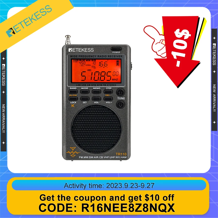 Retekess TR110 Radios Portatil AM FM Multibanda Rechargeable Ham Radio ...