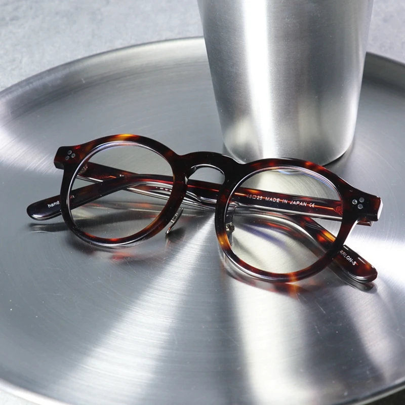 Japanese-Handmade-Retro-Round-Glasses-Frame-for-Men-Women-Vintage ...