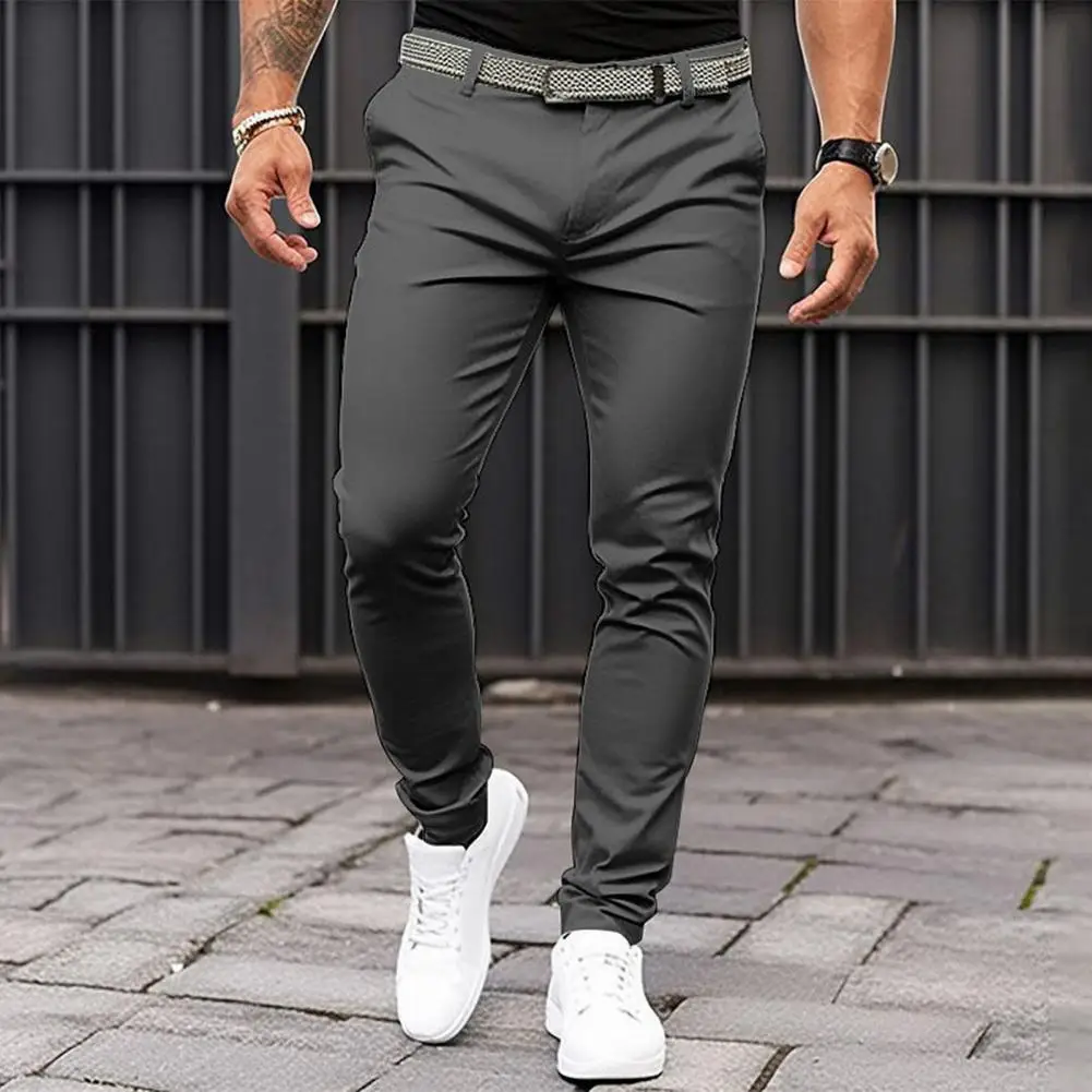 Solid-Color-Trousers-Men-s-Slim-Fit-Business-Office-Trousers-with-Slant ...