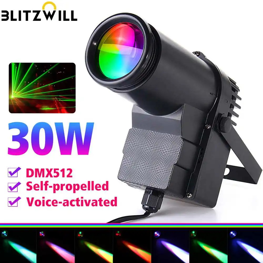 Projecteur de lumière de scène LED 30W RGBW DMX512 6CH pour DJ DISCO KTV AC100 240V, effet d ...