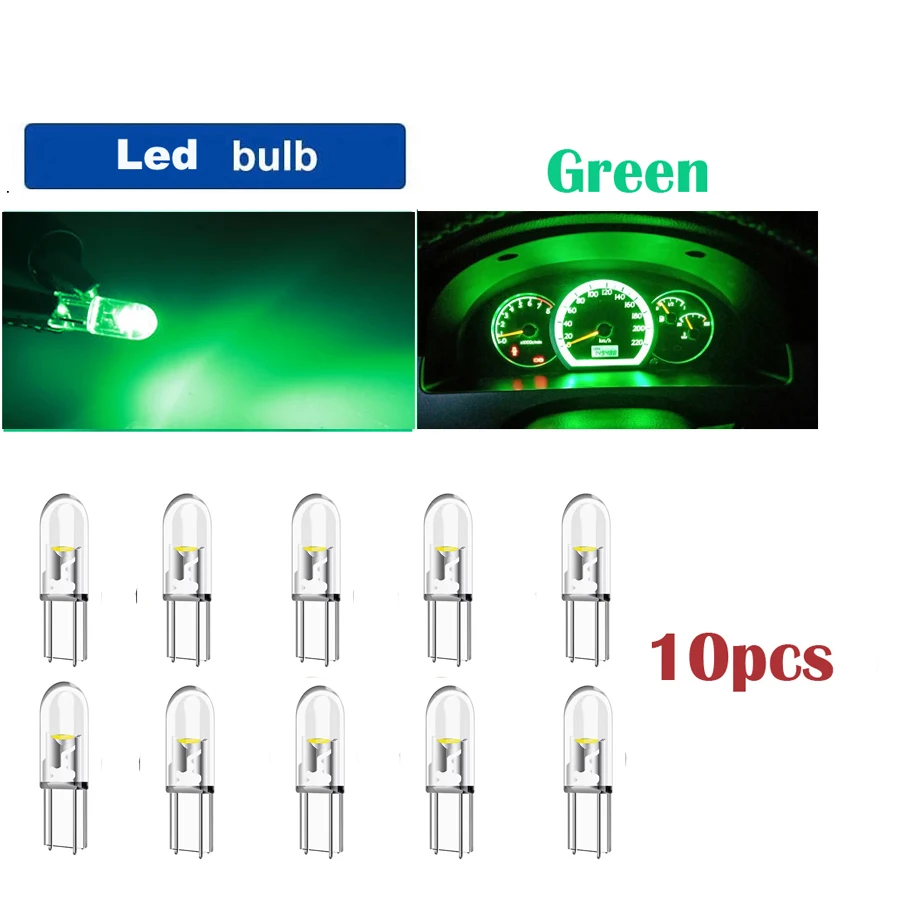 10PCS T5 Led W3W Car Interior Light Dashboard Warming Indicator COB ...