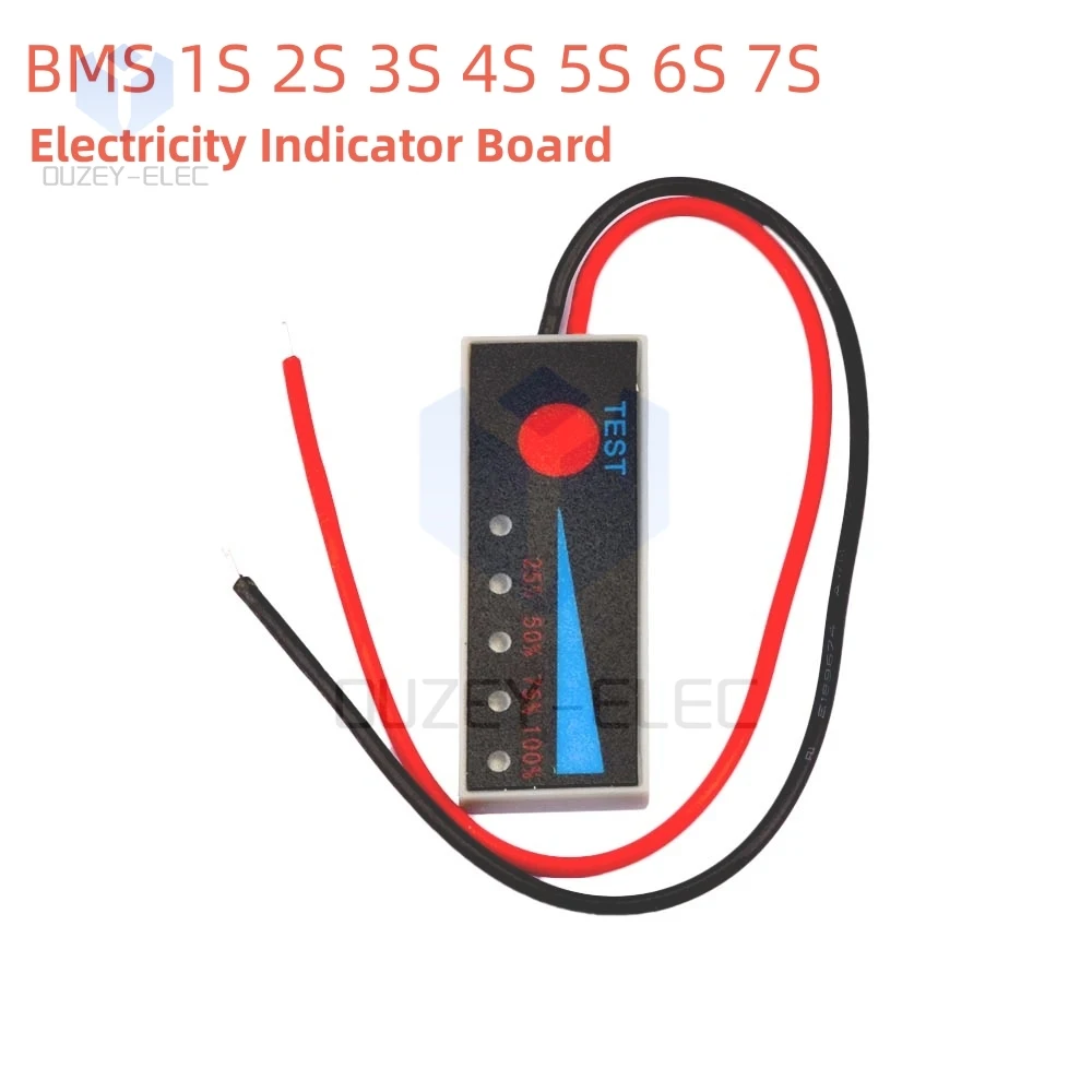 BMS 1S 2S 3S 4S 5S 6S 7S 전기 표시기 보드 18650 리튬 전지 전원 디스플레이 LED 배터리 전력 백분율 ...