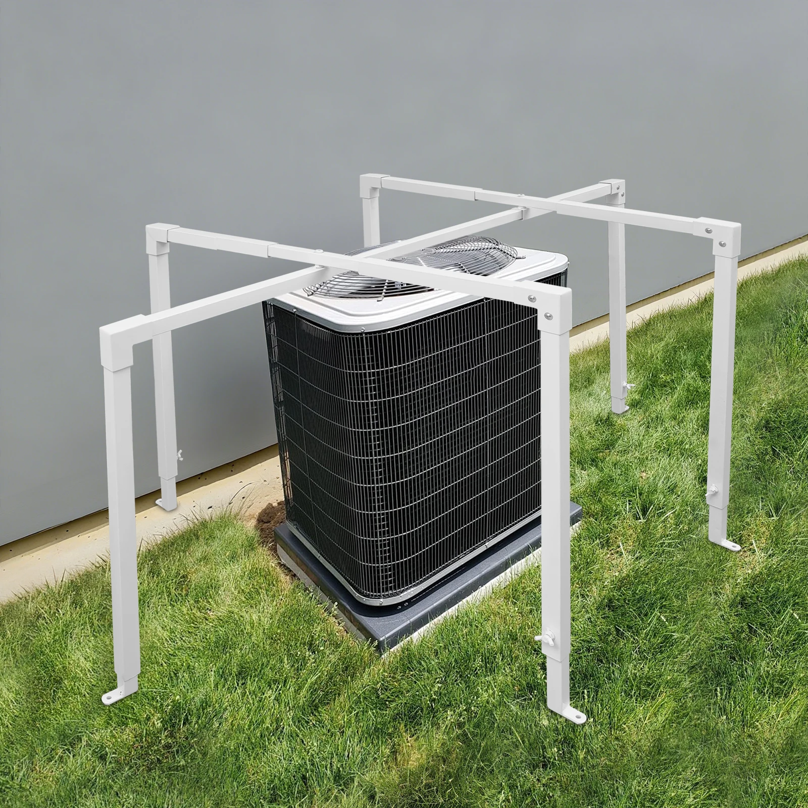 Air Conditioner Cage Steel Pipes Adjustable Ac Security Cage 30-48in ...