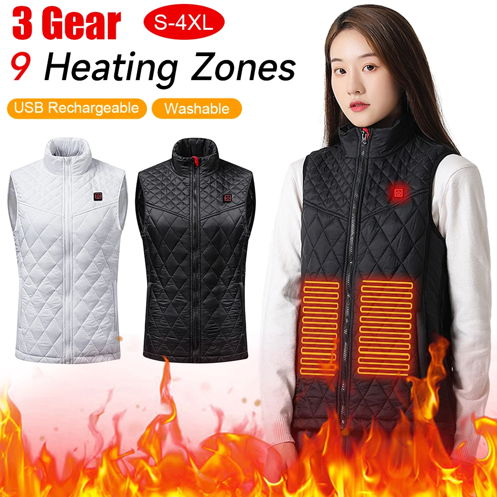 Women-Heating-Vest-Autumn-and-Winter-Cotton-Vest-USB-Infrared-Electric ...