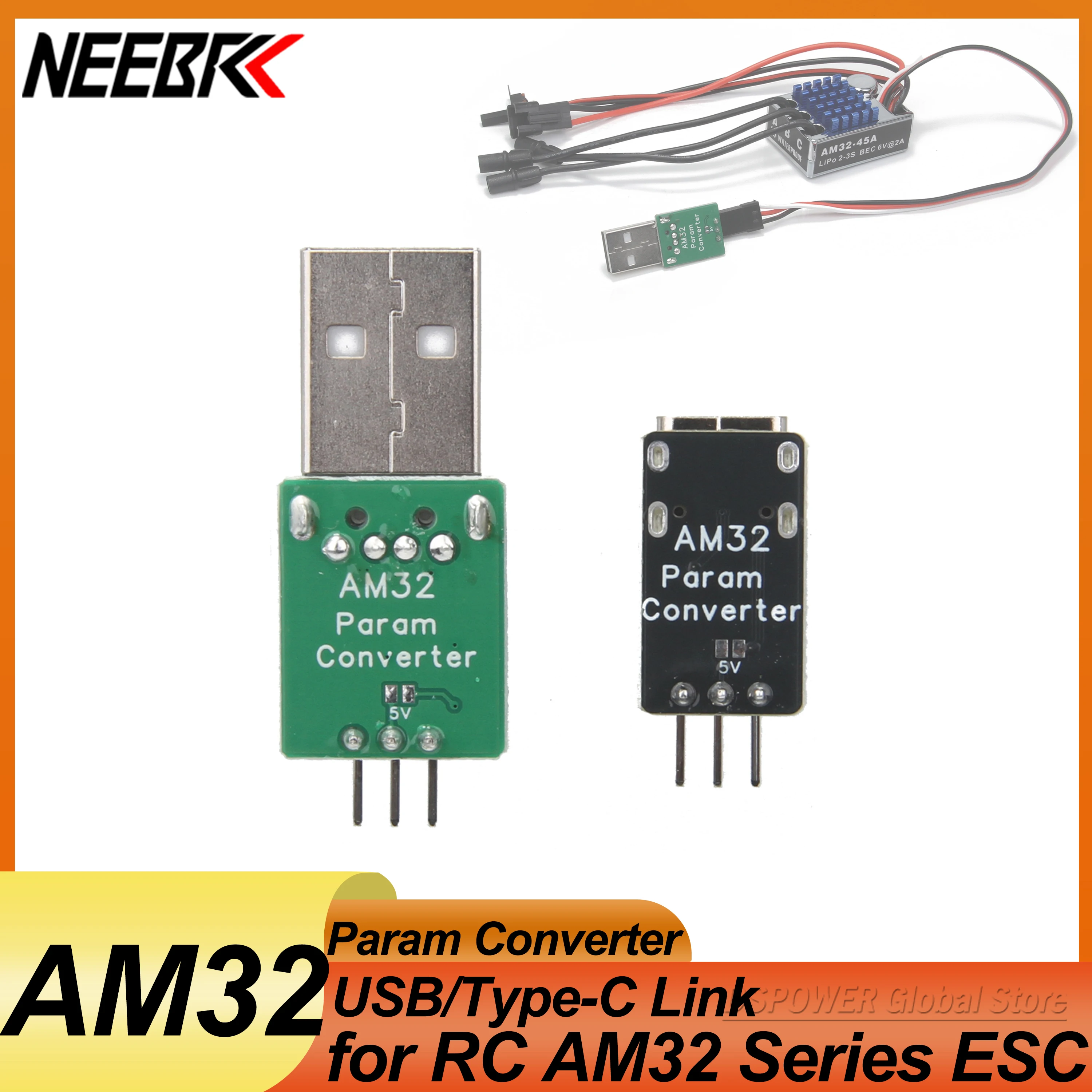 AM32 40A 45A 65A 80A ESC USB/Type-C Link Programmer Param Adapter for ...
