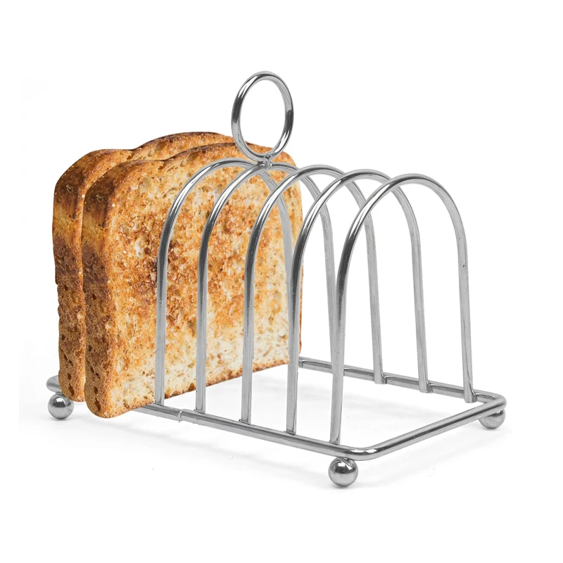 Stainless Steel Toast Rack 6 Grid Bread Slice Slot Toast Cooling Holder ...