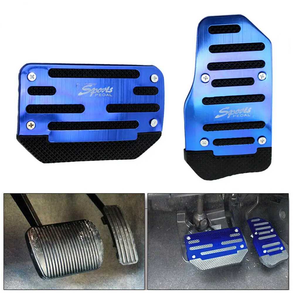 Universal-Non-Slip-Automatic-Gas-Brake-Foot-Pedal-Pad-Cover-Aluminum ...