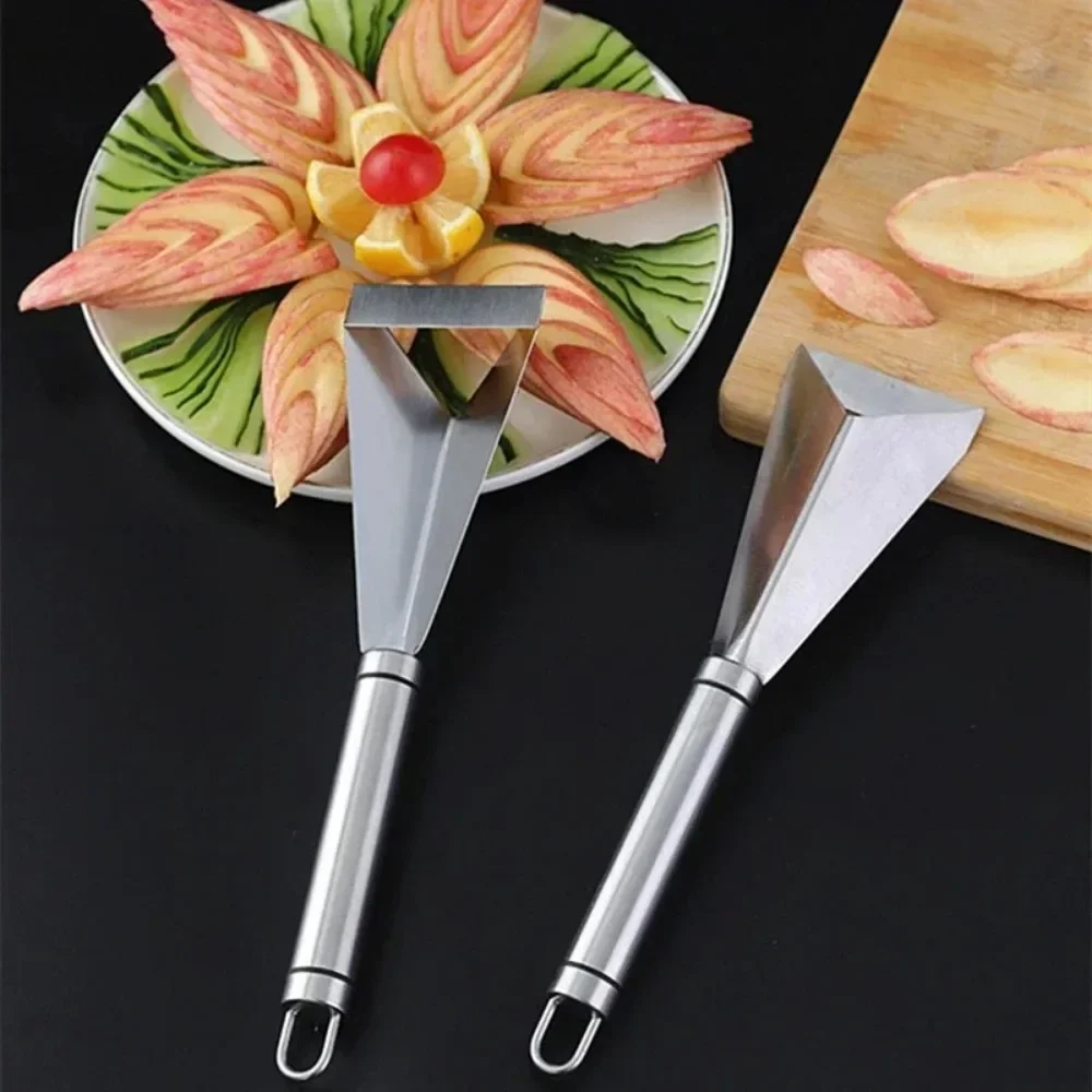 Stainless-Steel-Triangle-Fruit-Carving-Knife-Fruit-Platter-Artifact ...