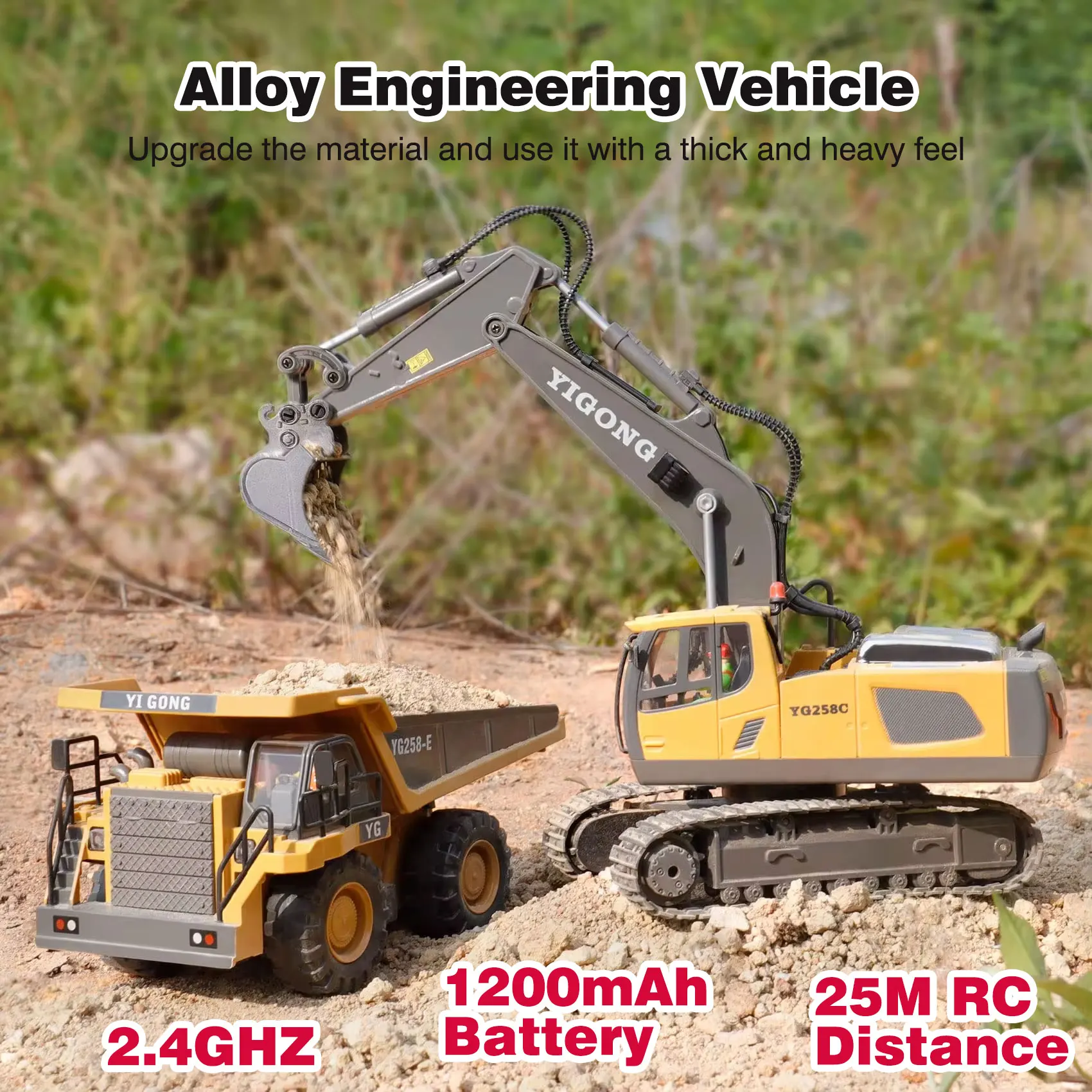 New-Remote-Control-Engineering-Vehicle-Crawler-Truck-Bulldozer-Toys-RC-Excavator-Dumper-Car-2-4G ...
