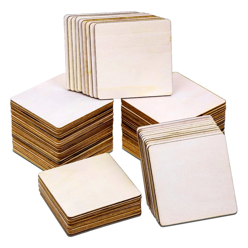 100pcs-8cm-Unfinished-Wooden-Squares-for-Crafts-Blank-Square-Wood ...