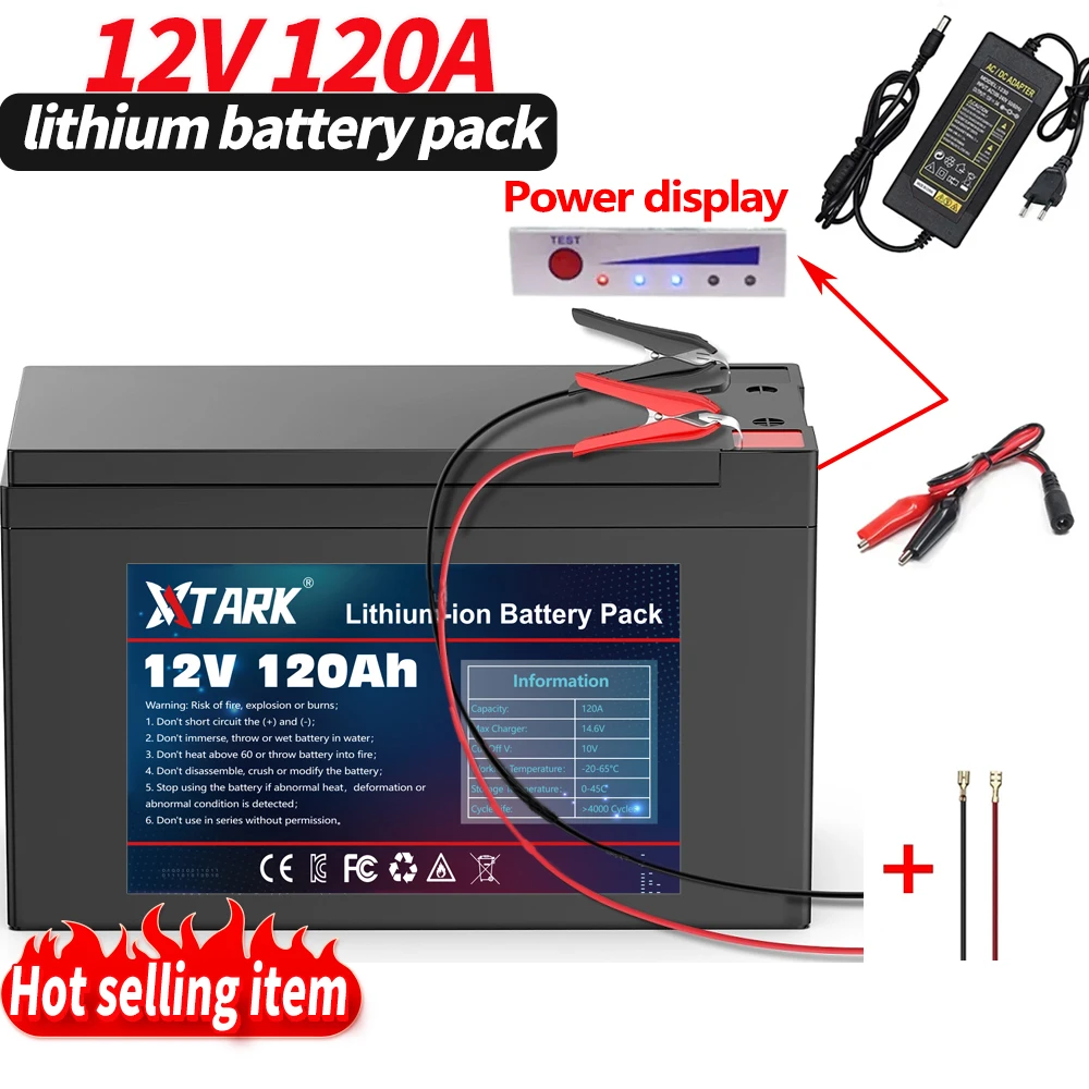 New-12V-120Ah-lithium-ion-Rechargeable-Battery-Charger-Deep-Cycle ...