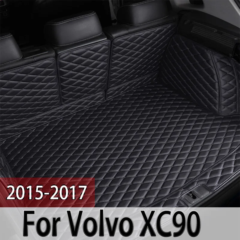 Custom Leather Car Trunk Mats For Volvo XC90 2015-2025 7 Seats Rear ...